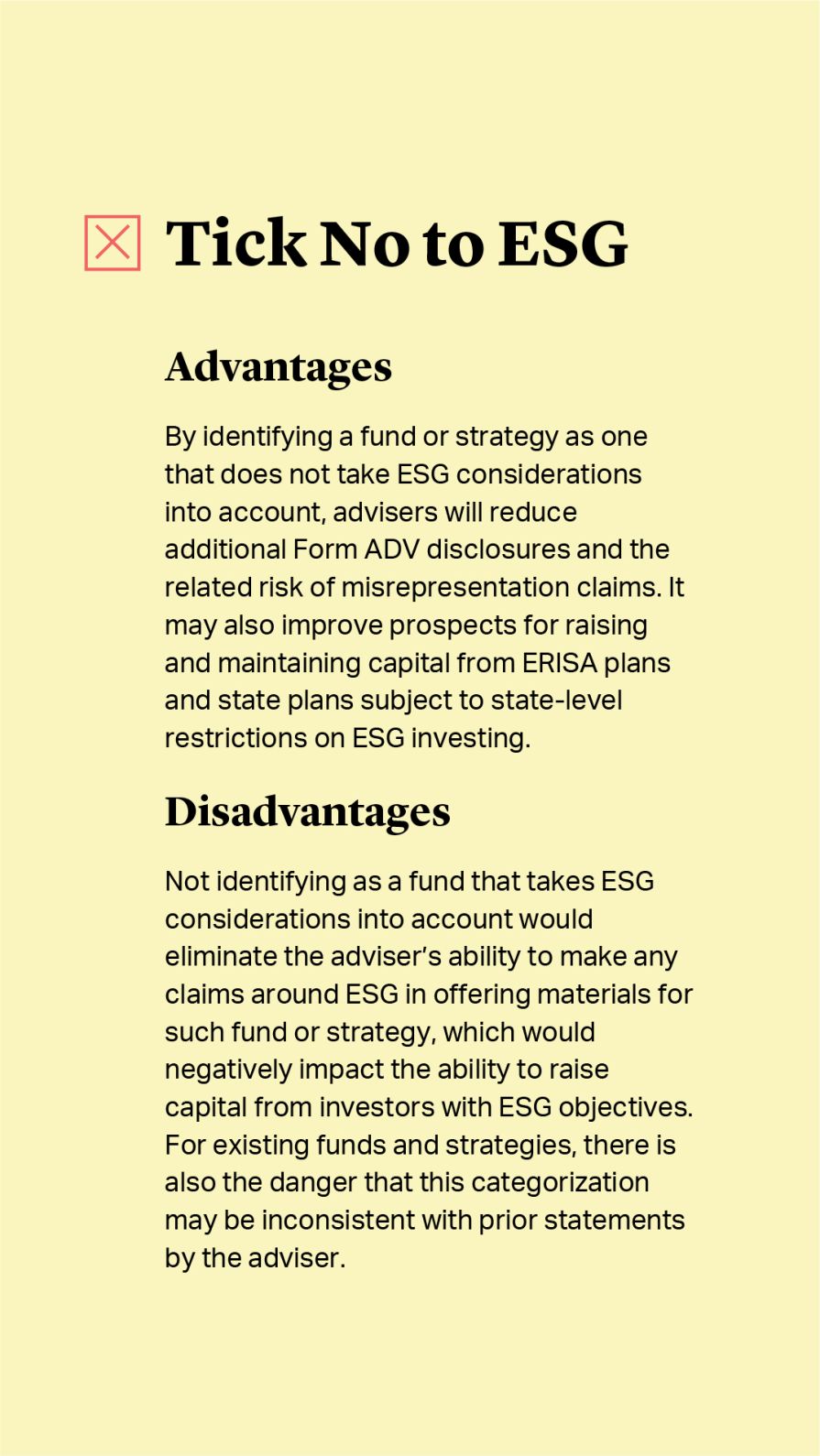 Cleary Gottlieb | Which ESG Box To Check? Implications of How an Adviser Labels a Fund’s ESG Goals